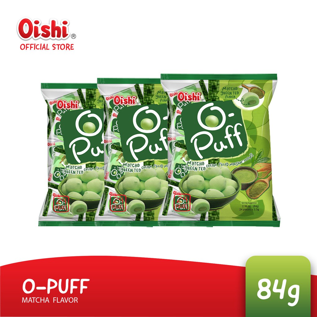O-Puff Marshmallows Matcha 3.5g x 24 (3 packs) | Shopee Philippines