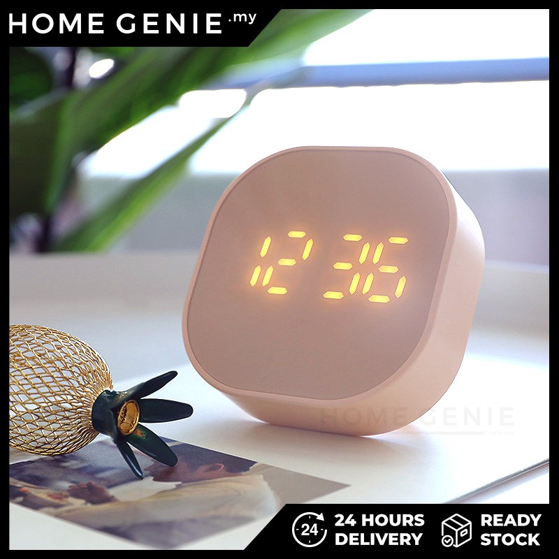 Multifunctional Digital Alarm Magnetic Clock LED Seamless Screen Round ...