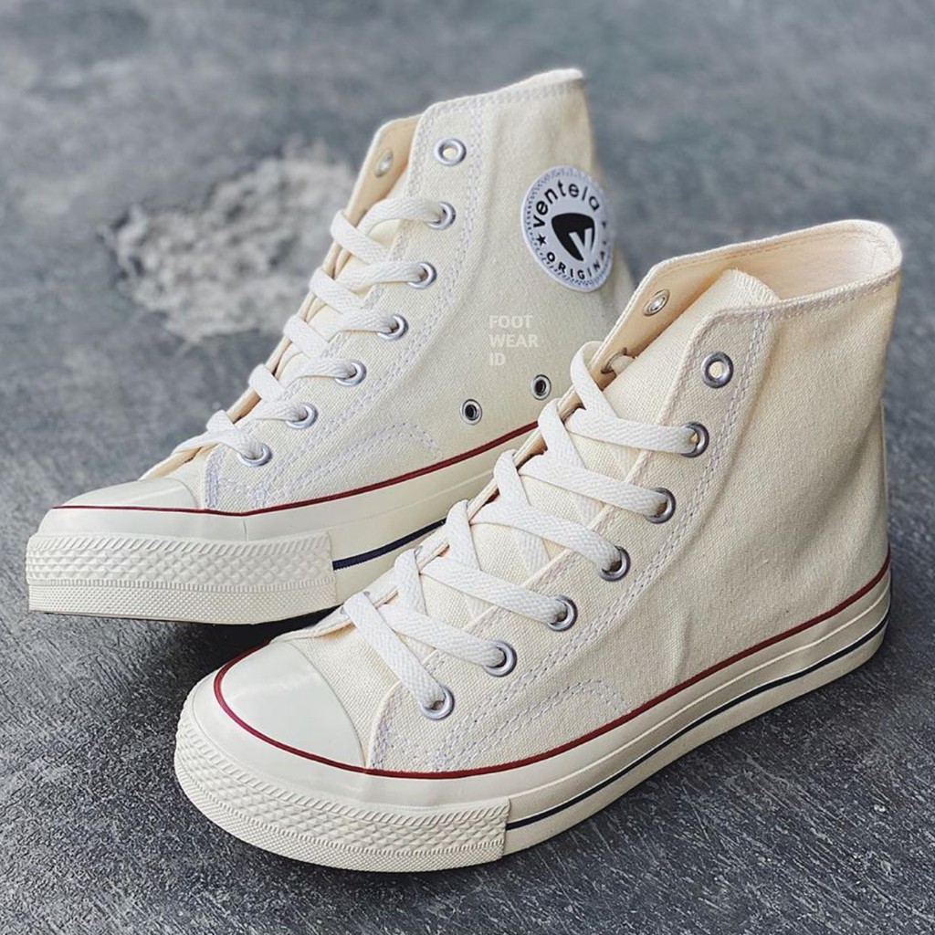 Ventela BTS High Cream Ventela 70s Cream Hi Footwearid | Shopee Philippines