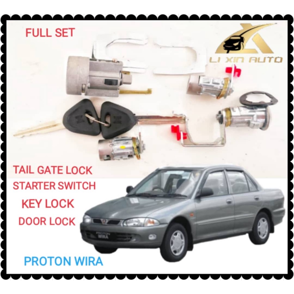 PROTON WIRA 92 SALON DOOR KEY LOCK + TRUNK LID LOCK + STARTER SWITCH ...