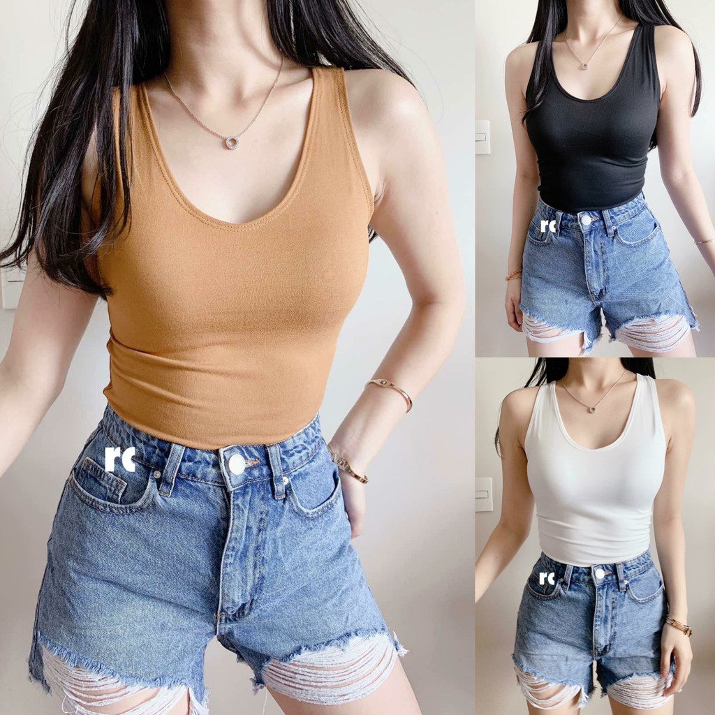 Namiholic Vanessa Plain Sando Crop Top I Cotton Spandex I XS to SMALL ...