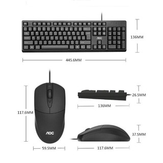 AOC KM160 Wired Office Keyboard and Mouse Set | Shopee Philippines