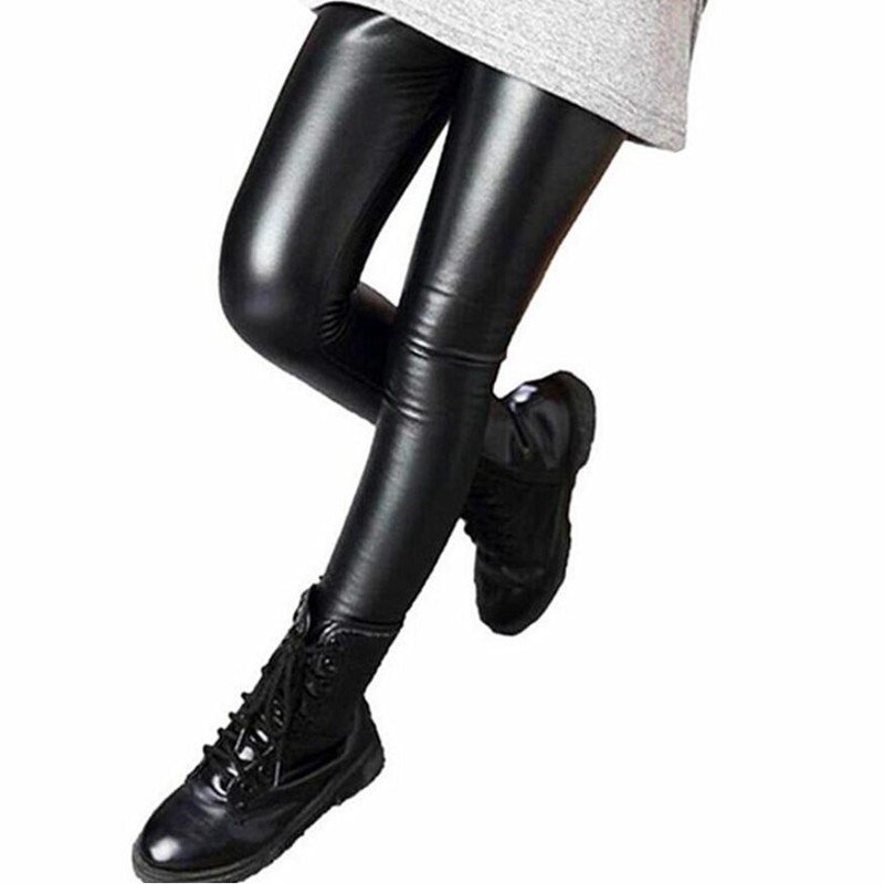 Faux PU Leather Kids Girls Legging Skinny Girl Pencil Pants Children's ...