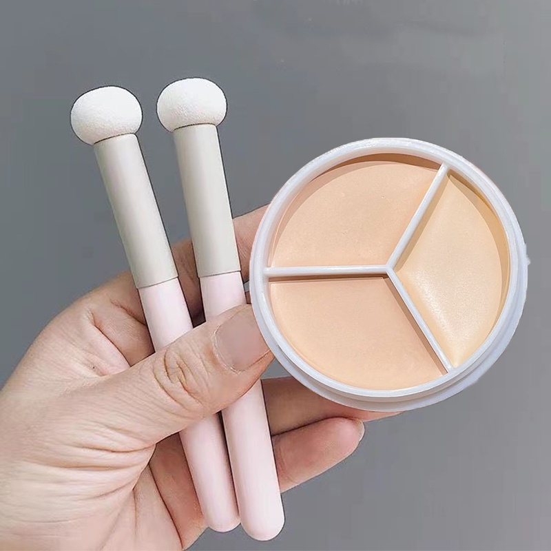 Tri-color Concealer brush/soft and Flawless Color Concealer/cover Pores ...