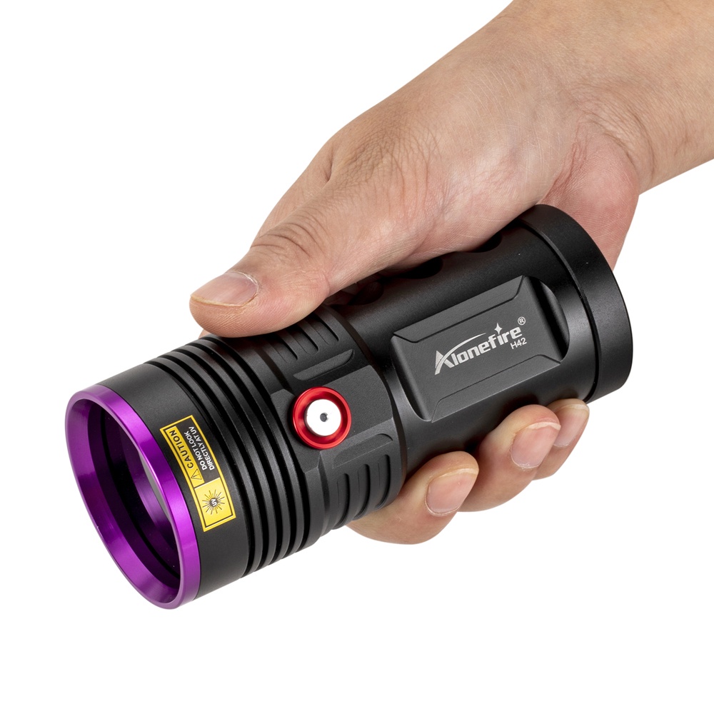 Alonefire H42Uv Ultra-High Power Uv Flashlight Black Mirror 365Nm 60W ...