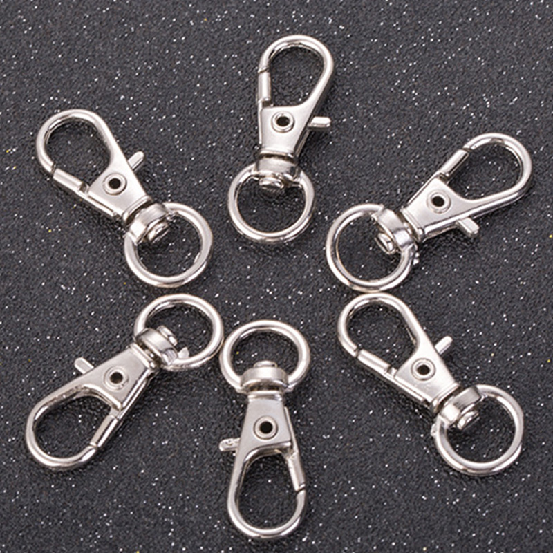 Simple Silver Color Lobster Clasp Keychain Hook DIY Key Ring Making ...