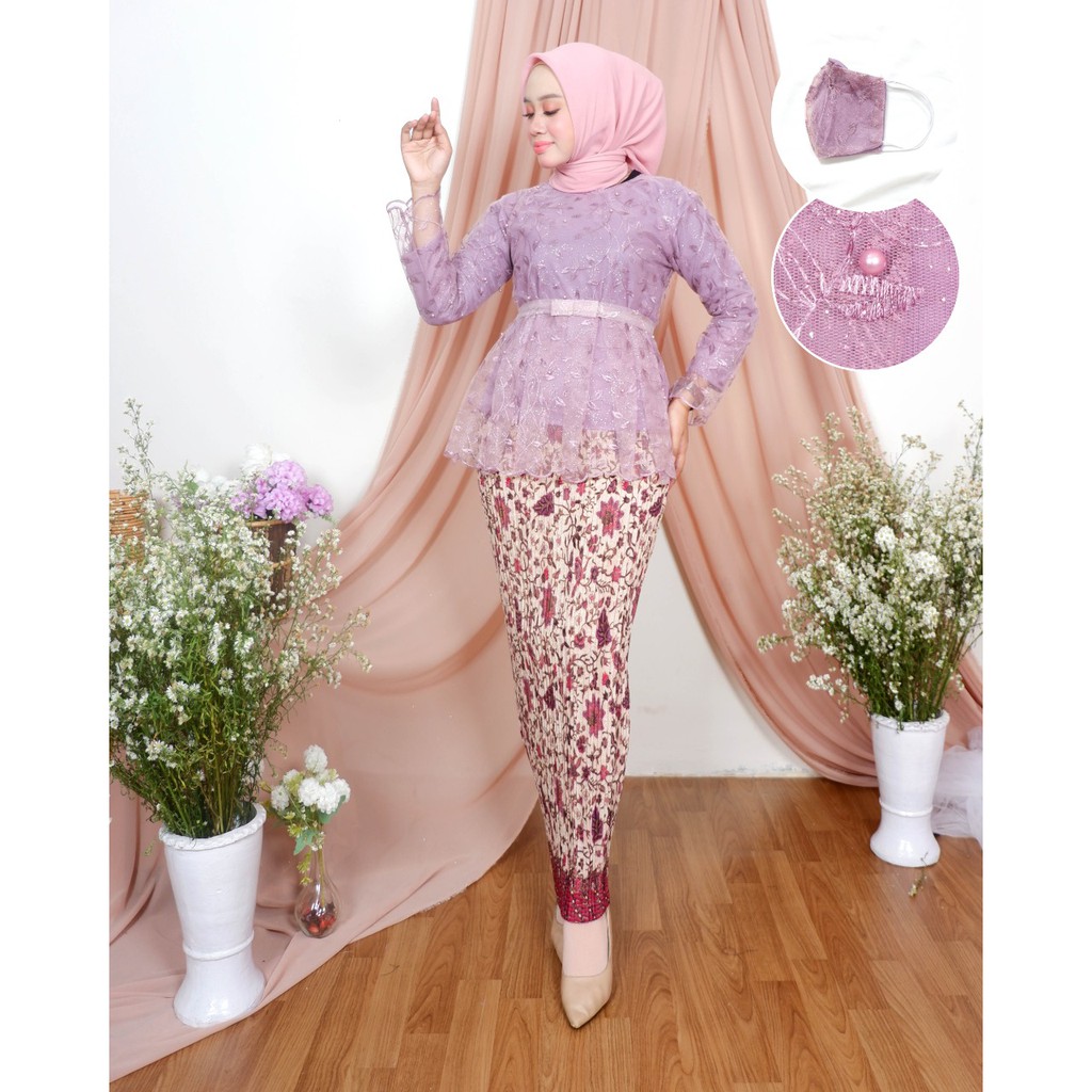 Adinda.kebaya TULLE KEBAYA SET / LILAC COLOR KEBAYA / MODERN GRADUATION ...