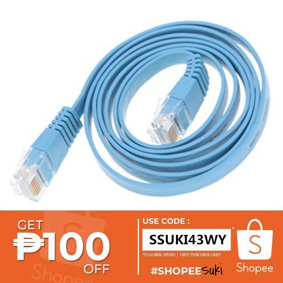 1 Meter Ethernet Rj45 Network Cat5e LAN Cable BLUE | Shopee Philippines