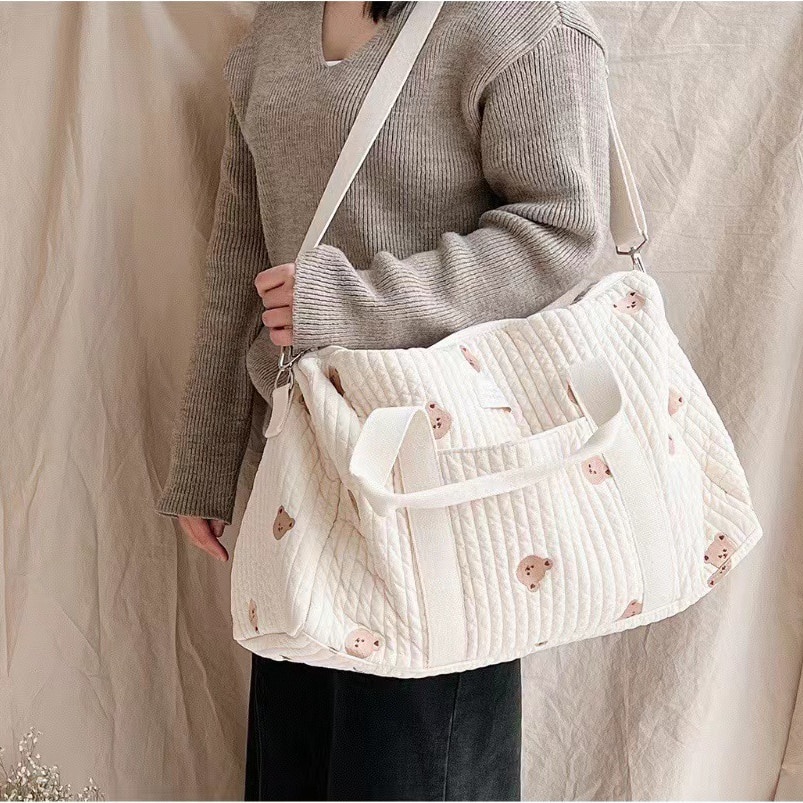 Large Maternity Bag for Baby Diaper Maternal Mommy Bag Quilted Nappy ...
