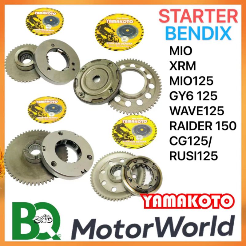 STARTER BENDIX SET YAMAKOTO FOR RAIDER150 XRM MIO MIO 125 WAVE125 GY6 ...