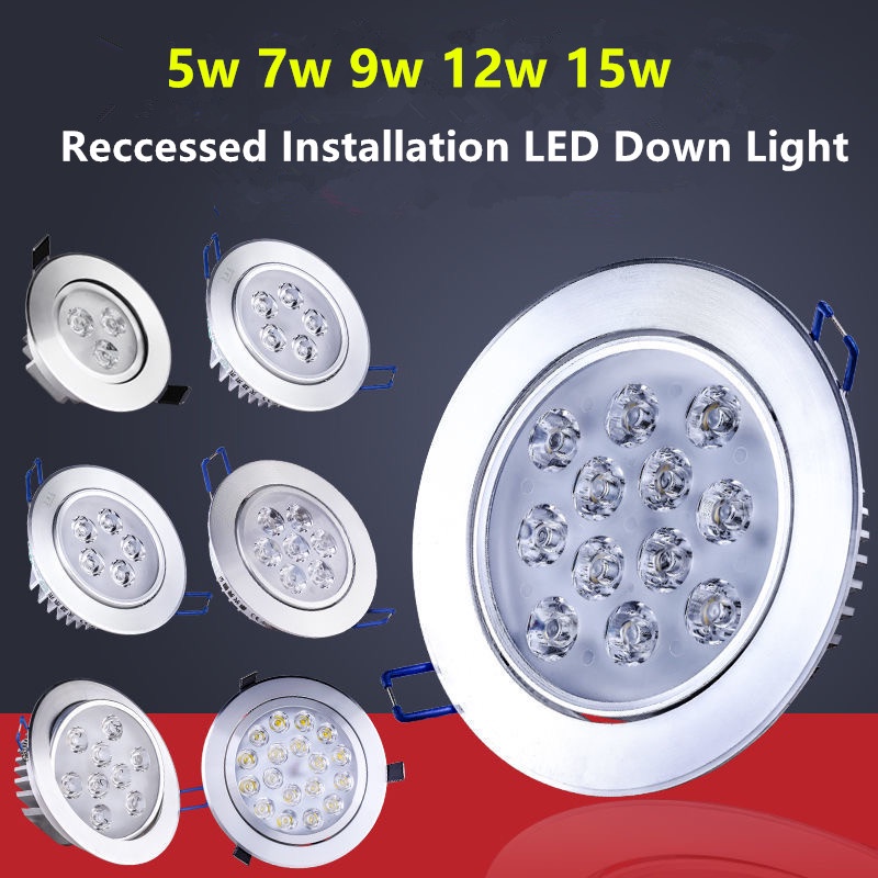 5W 7W 9W Led Downlight 220v Ceiling Light Kitchen Recessed Down light Round Led Panel Light 12W ...