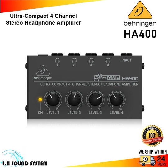 Behringer MicroAMP HA400 4-Channel Headphone Amplifier (HA-400 ...