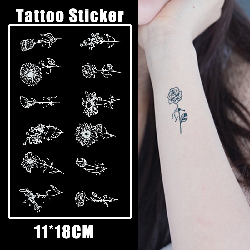 【SUN】Tattoo Sticker Waterproof Long Lasting Minimalist Tattoo Small ...