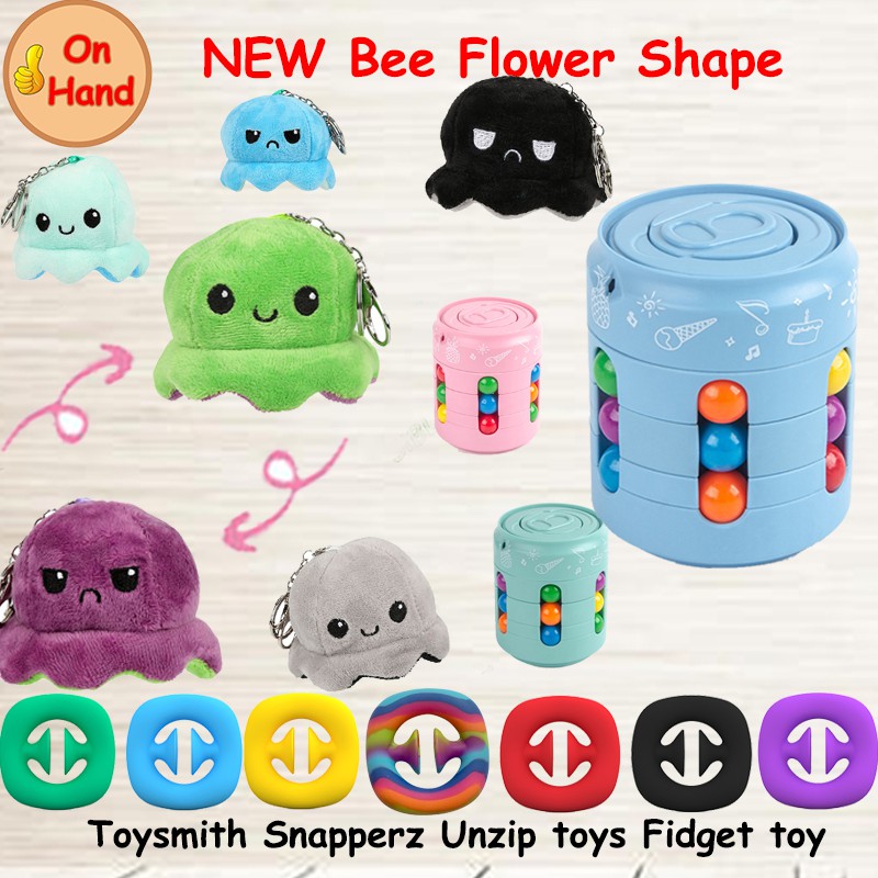 Toysmith Snapperz Fidget Toy Unzip Sensory Spinning Infinite Cube Toy ...