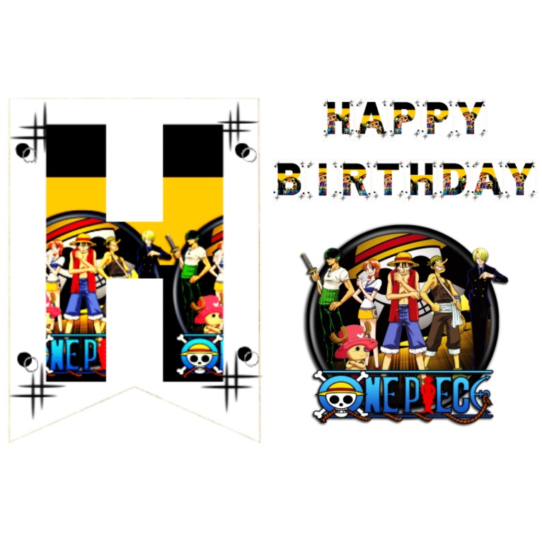 PIN IT ONE PIECE Happy Birthday Banner Party Decorations | Shopee ...