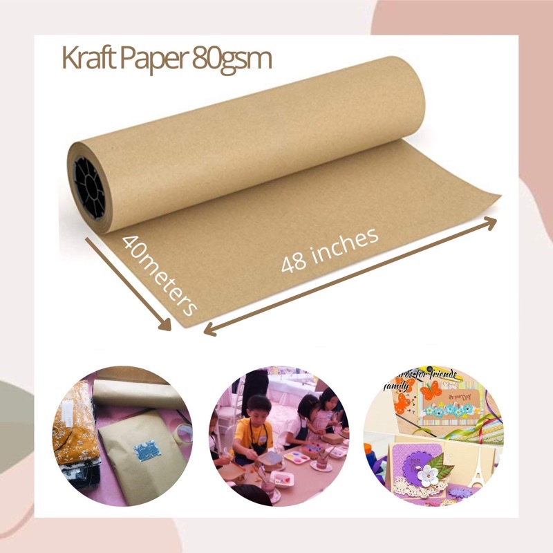 Kraft Paper Brown Paper Roll Counter Roll Continous Gift Wrapping Paper ...