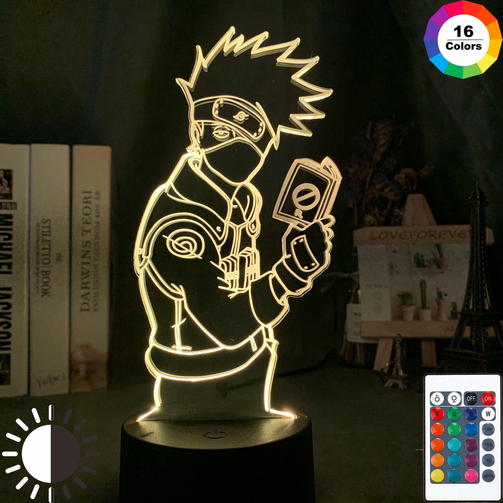 3D Illusion Led Night Light Kakashi Hatake Holding Book Nightlight Gift ...