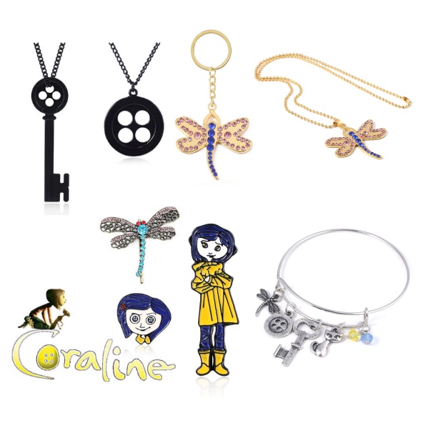 Alane Coraline & The Secret Door Black Key Pendant Couple Necklace ...