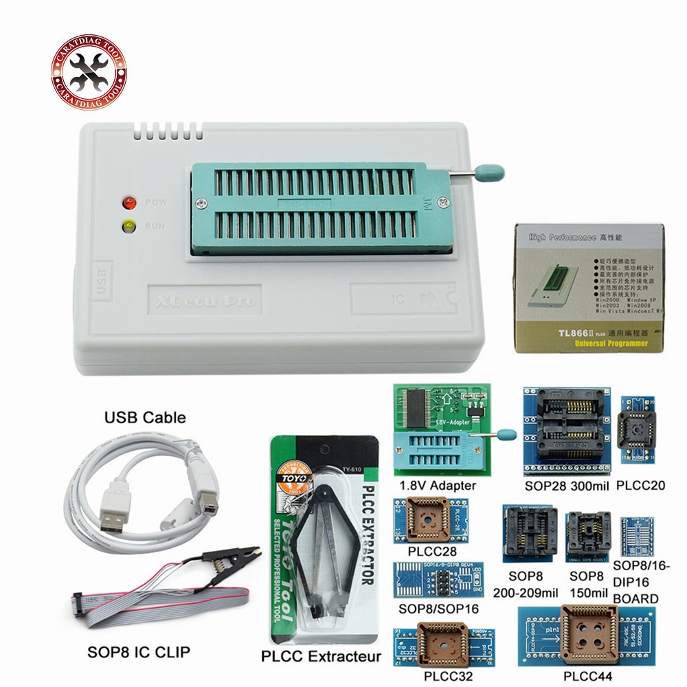 2021 Original minipro V10.55 TL866II Plus programmer+Full adapters ECU ...