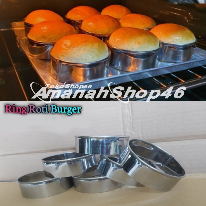 12 Pcs Round Cromolononi Bread Ring Burger Ring Cutter Stainless Steel ...