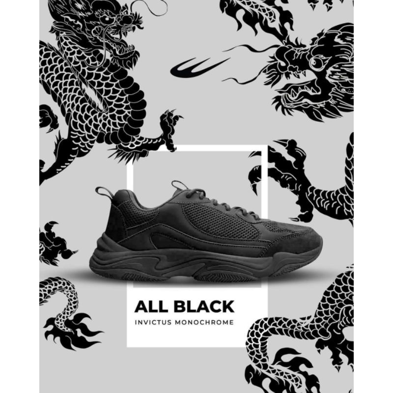 WORLD BALANCE INVICTUS MONOCHROME ALL BLACK | Shopee Philippines