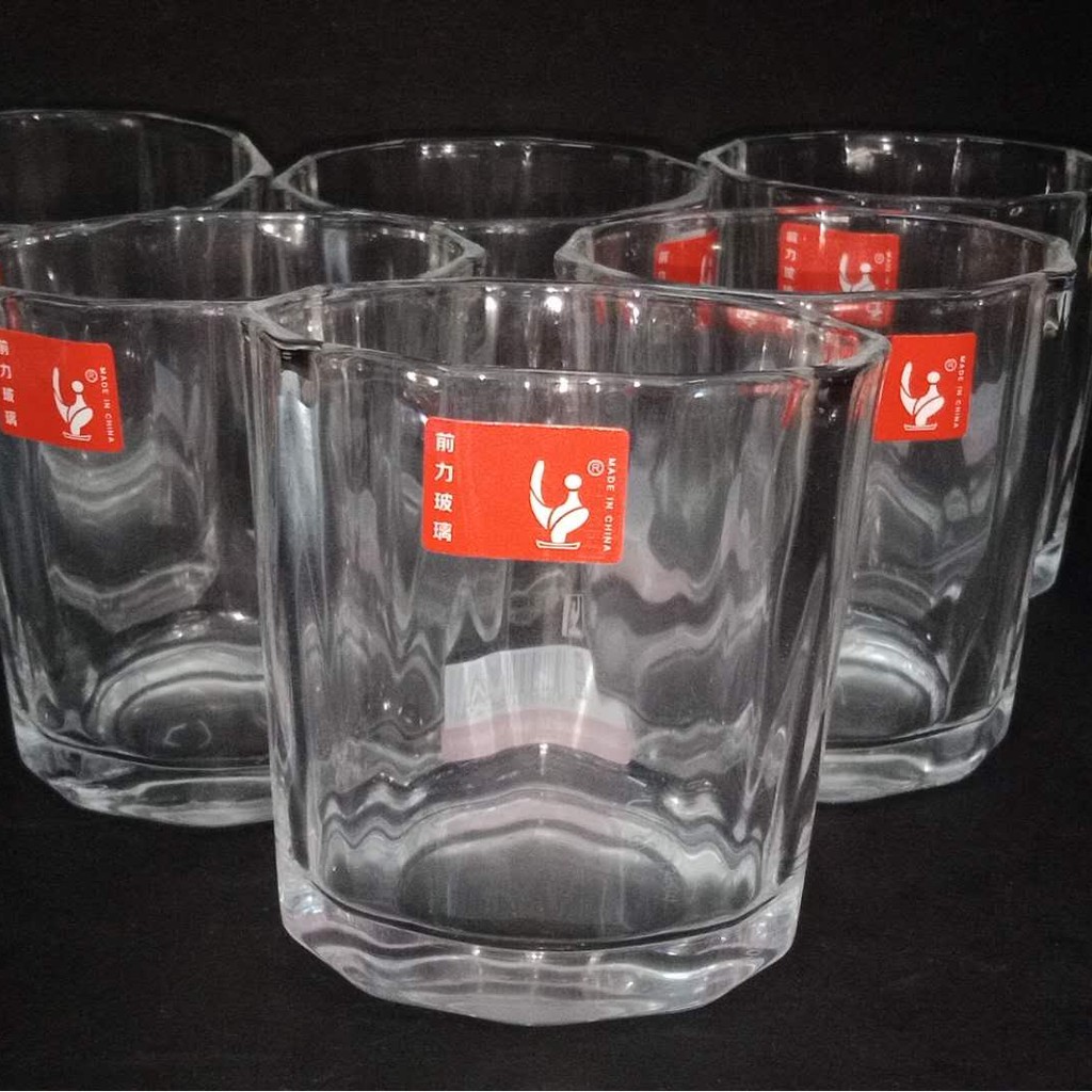 6PCS TRANSPARENT GLASS DRINKING GLASS BEER MUG BASO 250ml 3004 | Shopee ...