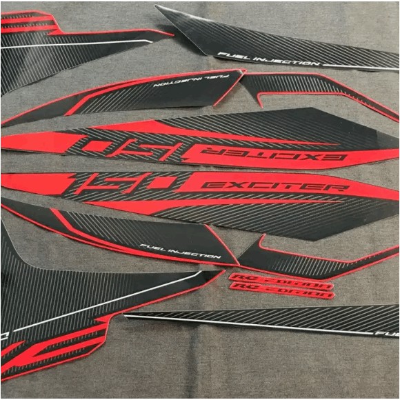 Yamaha EXCITER 150 RC EDITION MOTORCYCLE STICKER SET RED ZIN TYPE 1 NOT ...