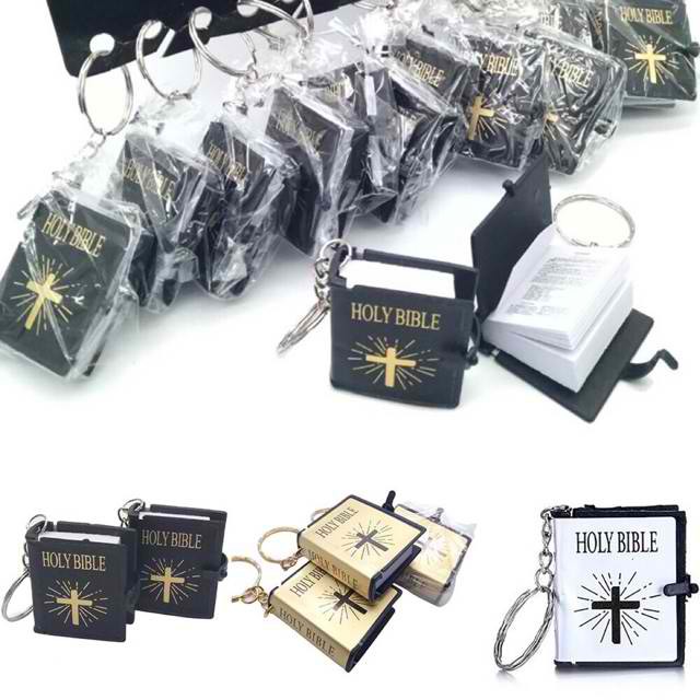 12Pcs/1Pack Holy Bible Religious Mini Bible Keychains-In Stock | Shopee ...