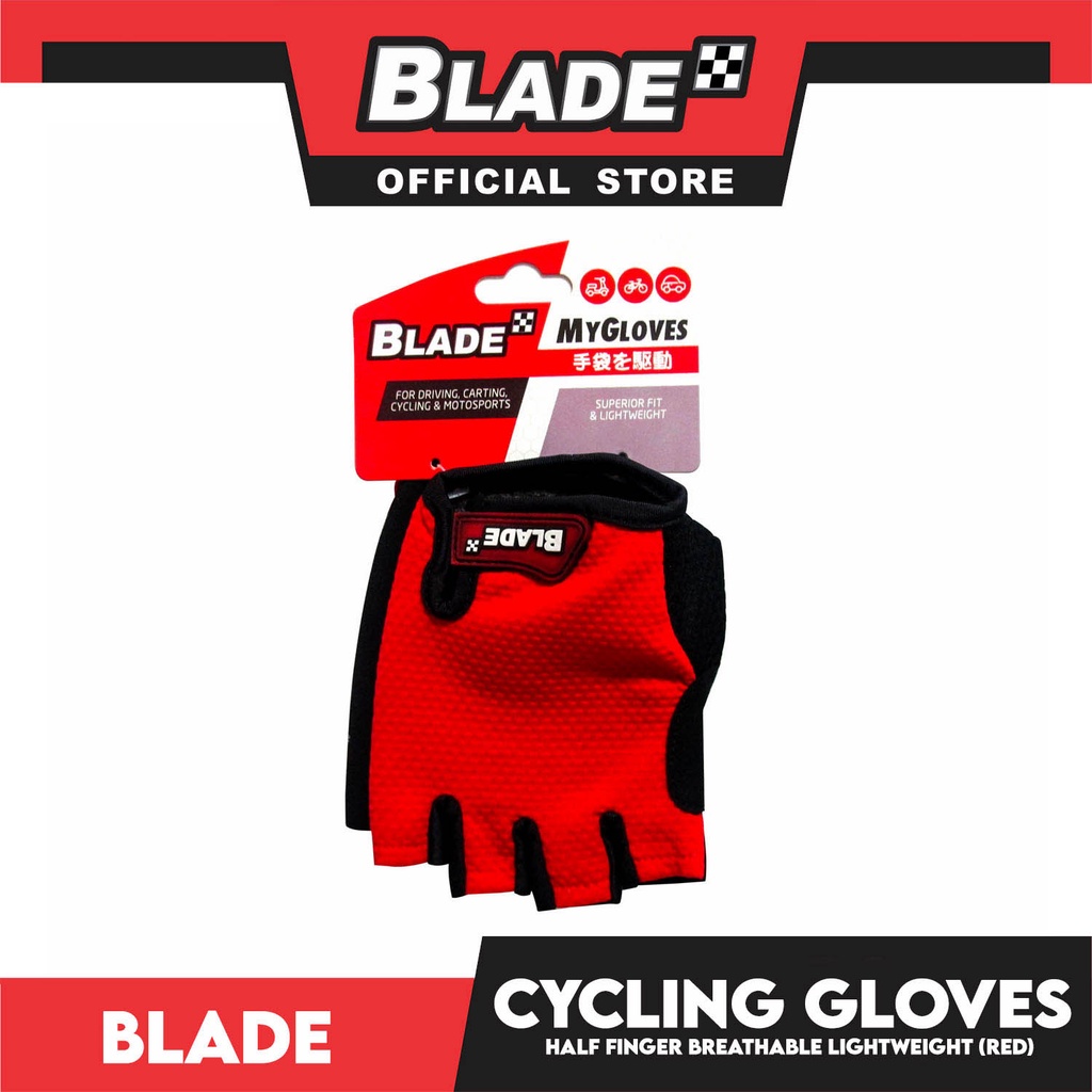 Blade Cycling Fingerless Gloves (Red) | Shopee Philippines