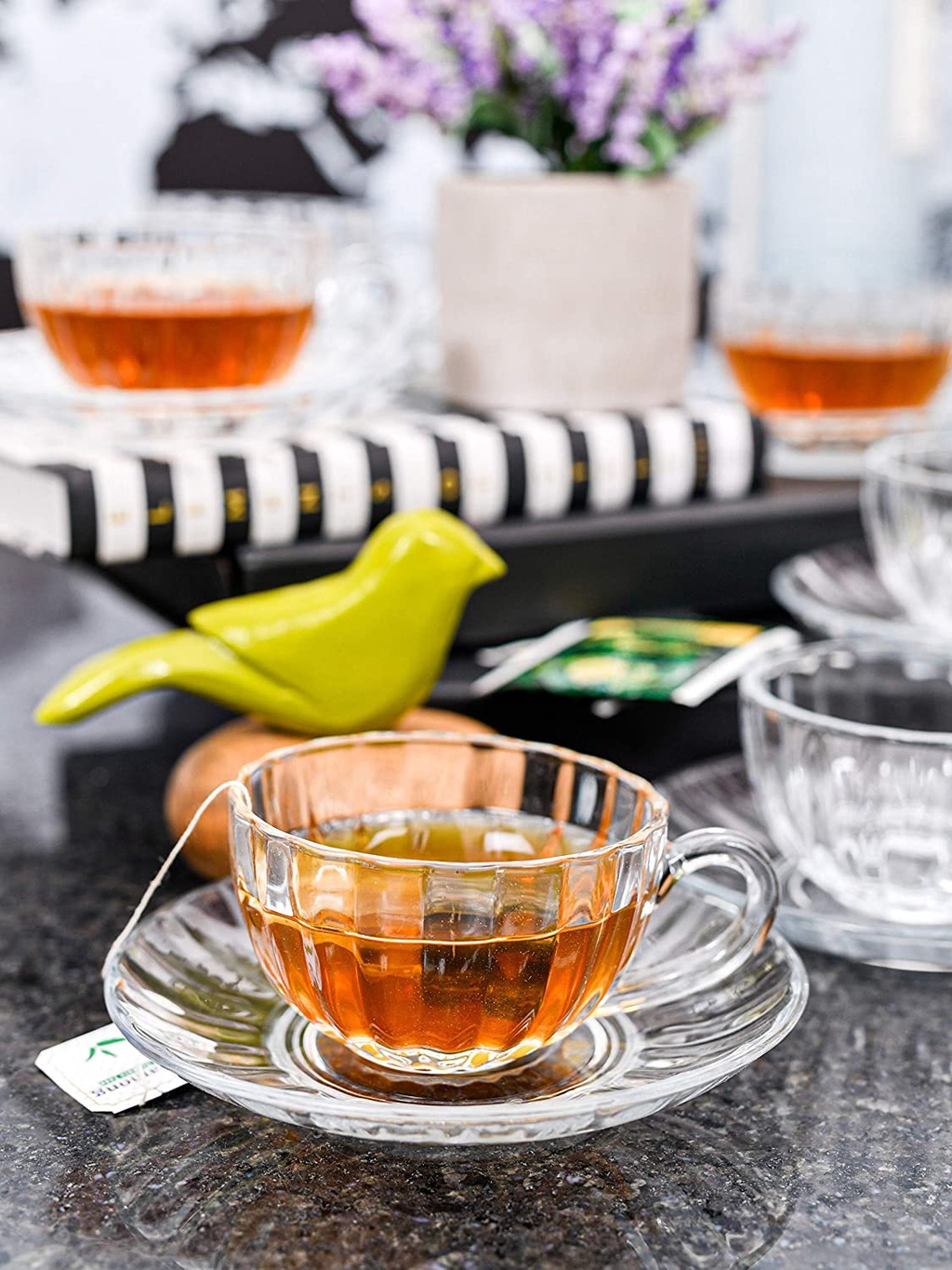 Raffael Fluted Pattern Teacup Set Tea Mug With Saucer (Set Of 6 Boxes ...