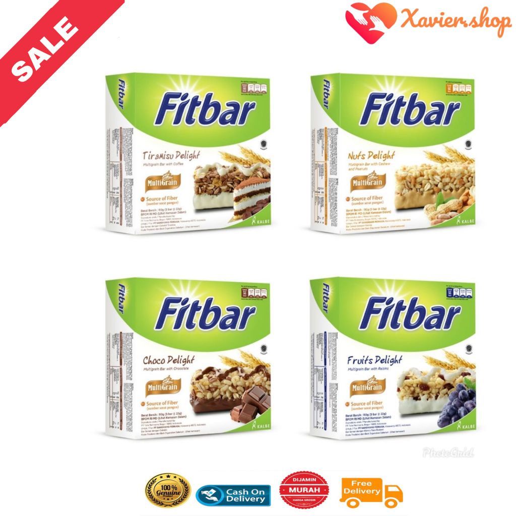 Fitbar Multigrain Packaging 5x22gr/fitbar Chocolate/fitbar tiramisu ...