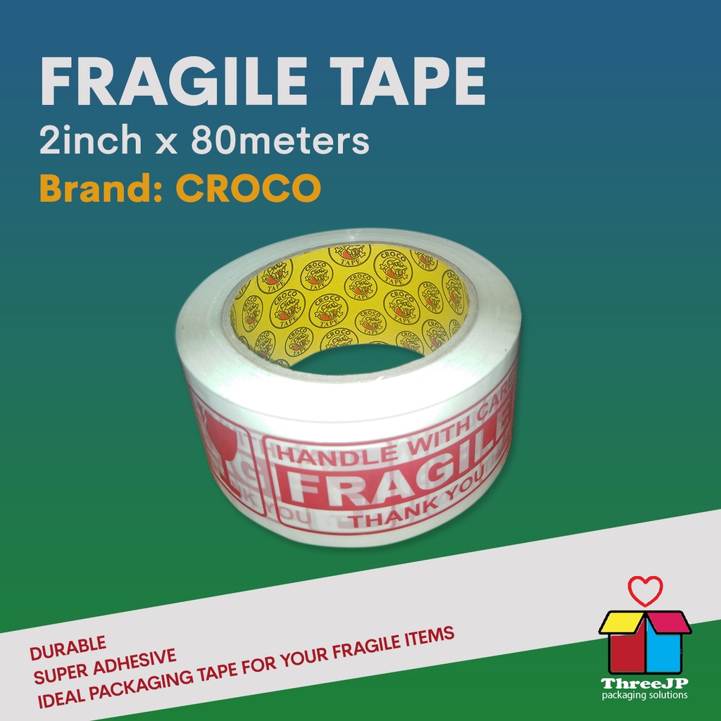 Fragile tape 2x100meters croco brand | Shopee Philippines