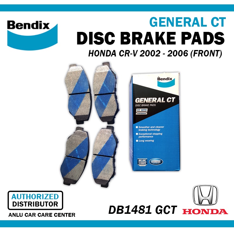 BENDIX Brake Pads (FRONT) HONDA CR-V 2002 - 2006 DB1481 / DB 1481 GCT / DB1481 GCT | Shopee ...