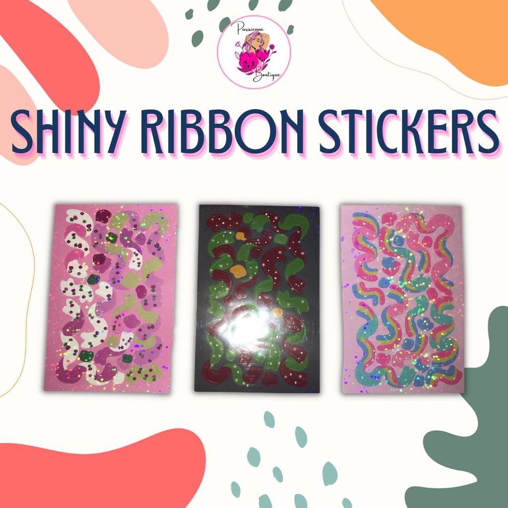 PB Shiny Ribbon Sticker Sheet with FREEBIES | Parisienne Stationery ...