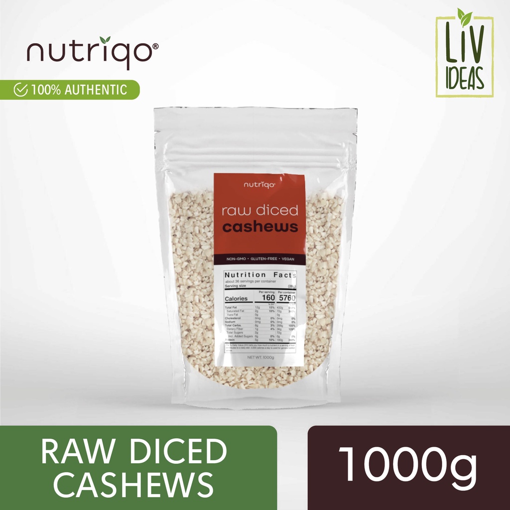 Nutriqo Raw Diced Cashews 1kg / 1 kilo / 1000g | Shopee Philippines