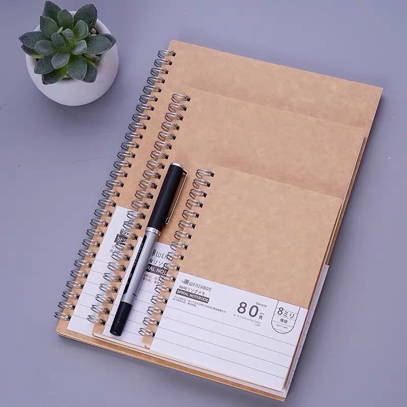 Thegiftfairy A5 and B5 Kraft Brown Color Cover Spiral Notebook | Shopee ...