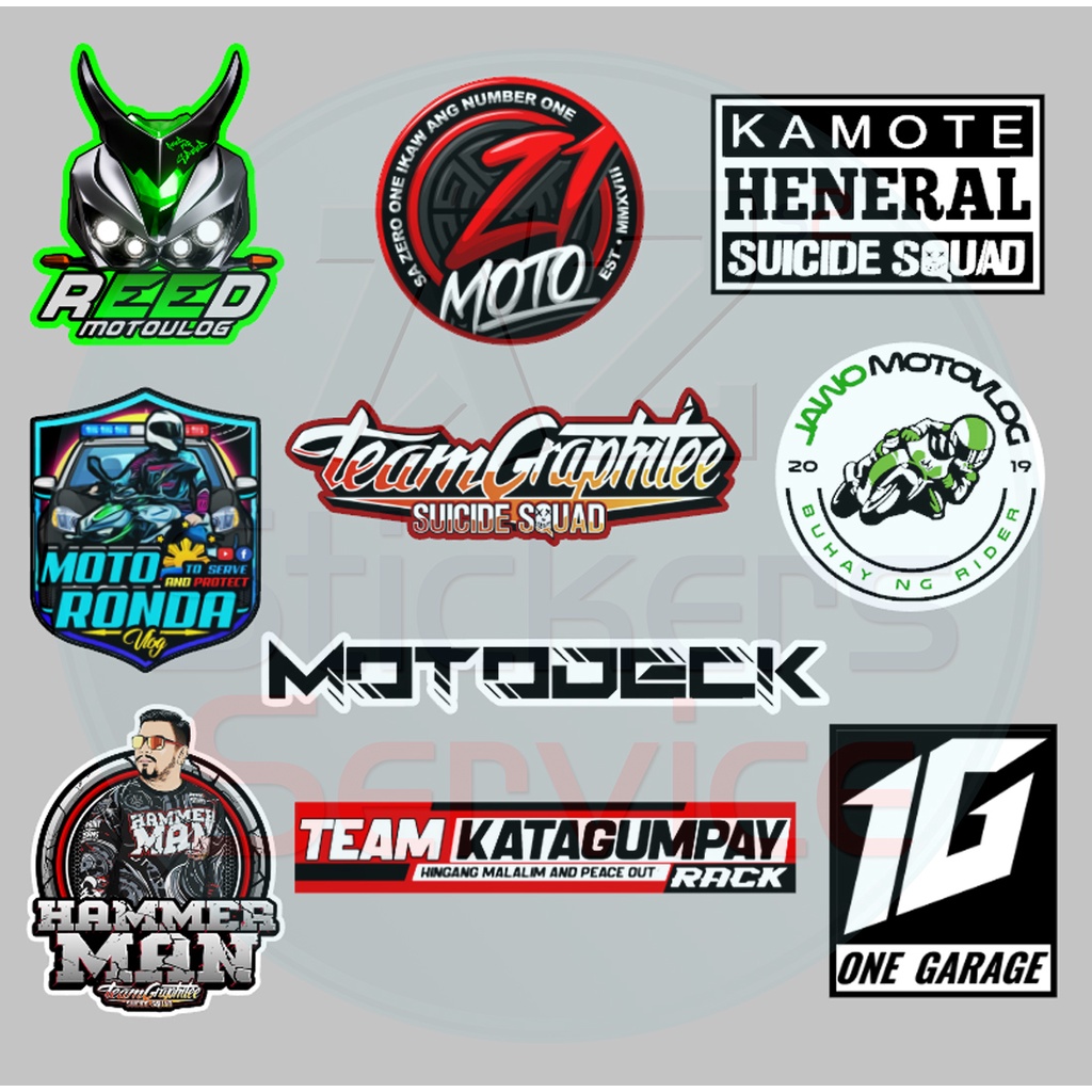 Motovlogger Sticker - JAWO,HAMMERMAN,REED,KATAGUMPAY,1G,HENERALKAMOTE ...