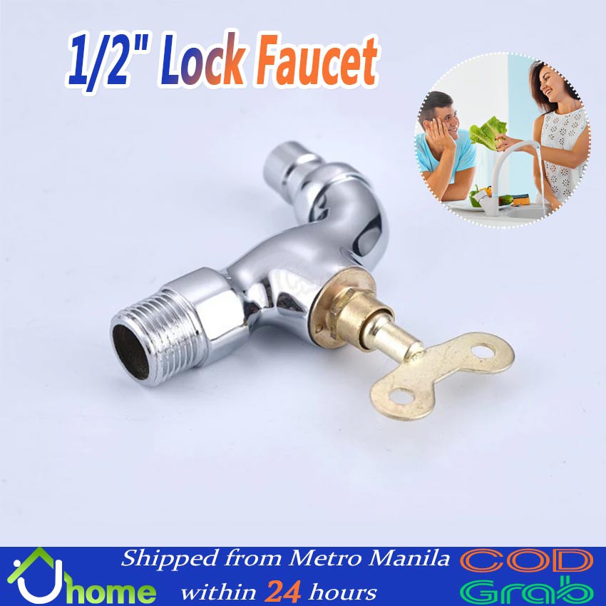 【SOYACAR】Anti-theft Faucet Water Tap with Lock Key Brass Body Single ...
