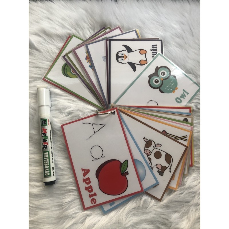 Laminated flashcard with pen | Shopee Philippines