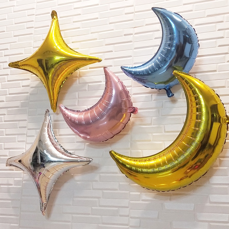 28 Inch Moon Balloons Moon Aluminum Foil Balloon Birthday Party Wedding ...