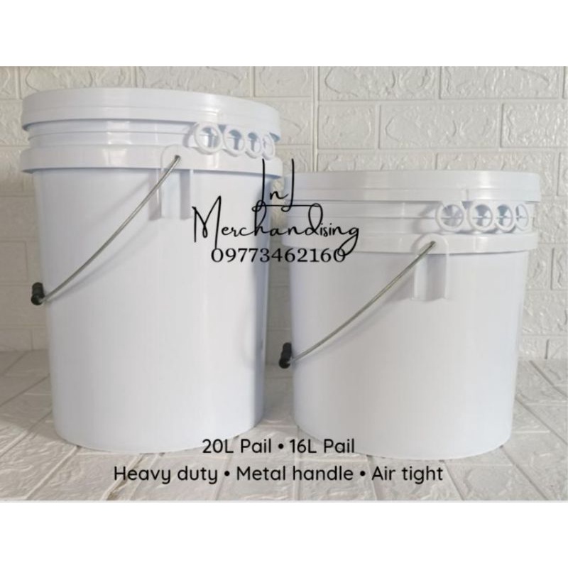 industrial pail with cover and handle. 20L 16L 10L and 4L | Shopee ...