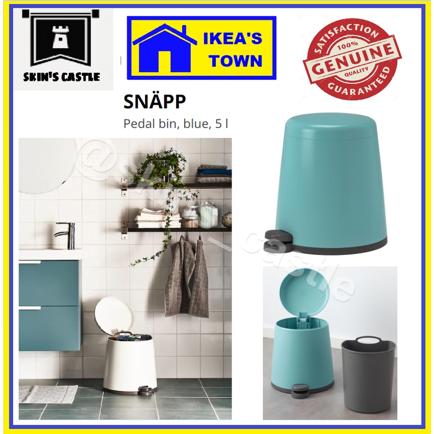 Ikea SNAPP Pedal Bin 5L, Trash Can With Treader, Foot Pedal Bin Dust ...