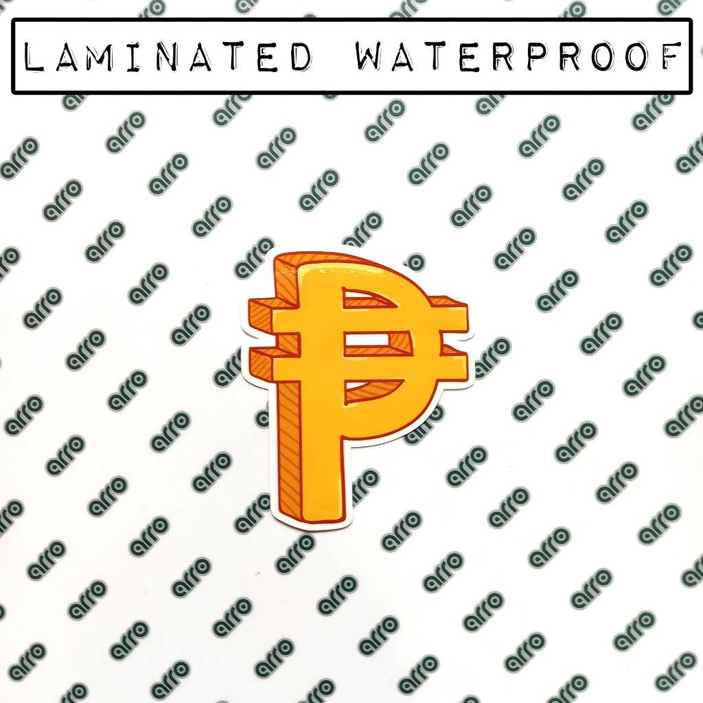 PESO SIGN STICKER ( Motorcyle , Car , Laptop , Phone , Aquaflask ...