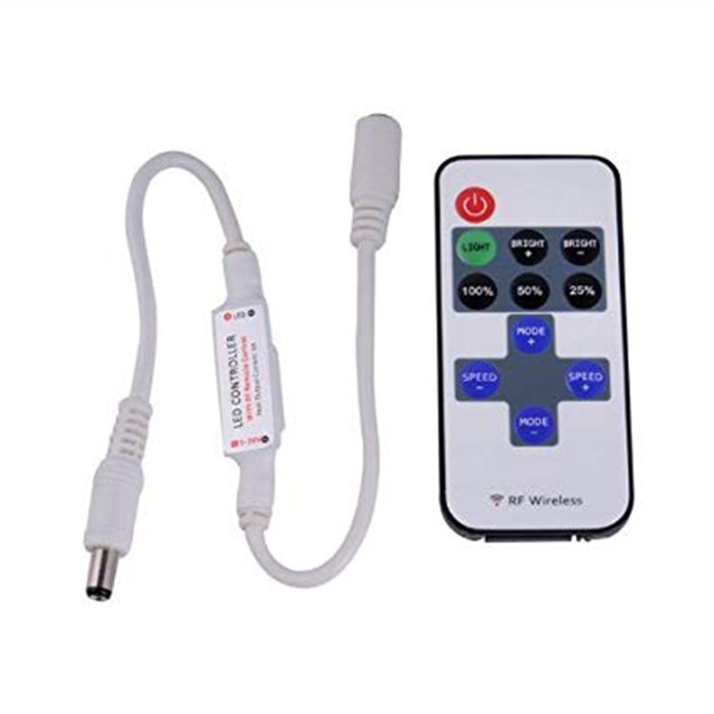 5-24V Mini LED Strip 11 Buttons Controller Dimmer Plastic RF Single ...