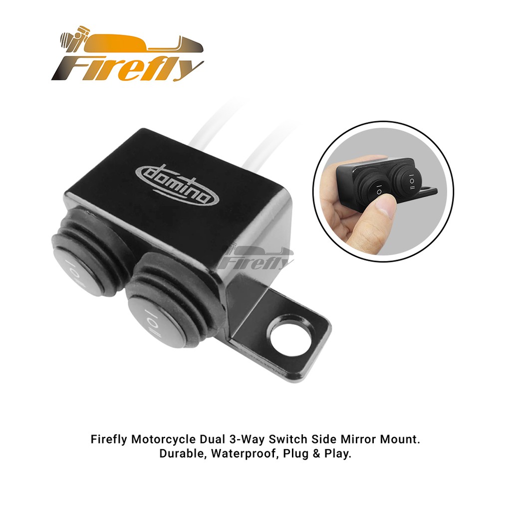 Firefly Motorcycle 3 Way Dual Switch Mini Driving Light Switch Mirror ...