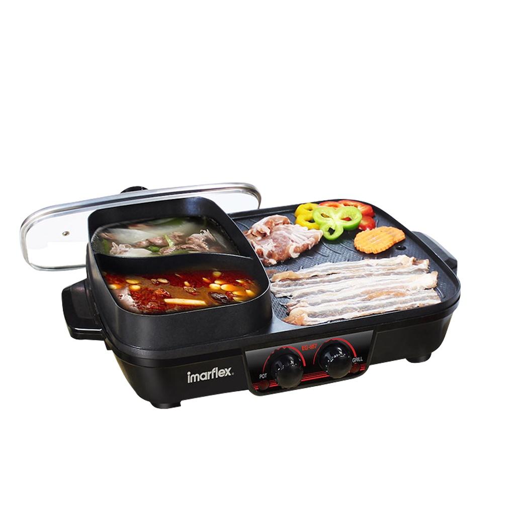imarflex Multi-Purpose Grill Bbq With 2 Boiler | Shopee Philippines