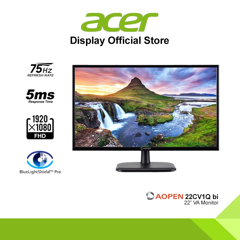 AOpen 22CV1Q bi 22" Monitor (VGA/HDMI, 75Hz, VA) | Shopee Philippines