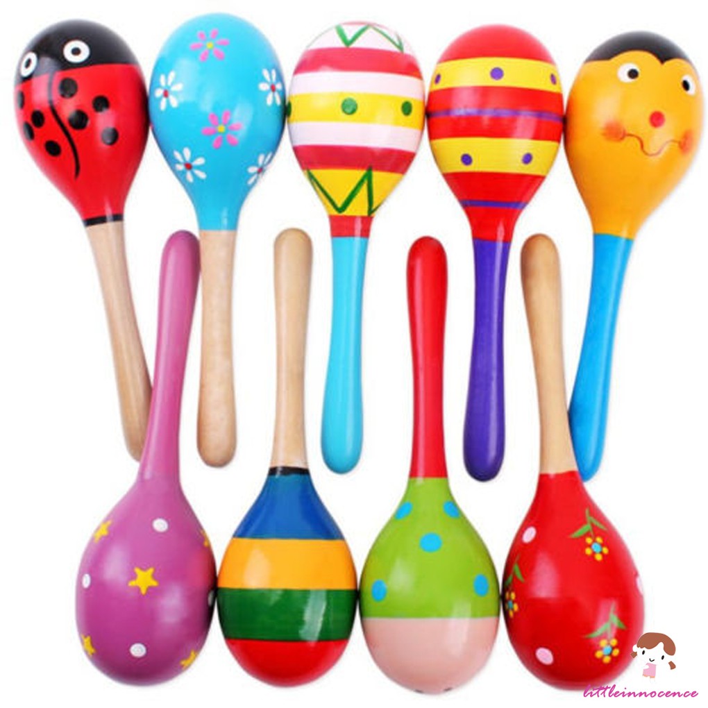 INNOCENCE-Colorful Wooden Maracas Baby Child Musical Instrument ...