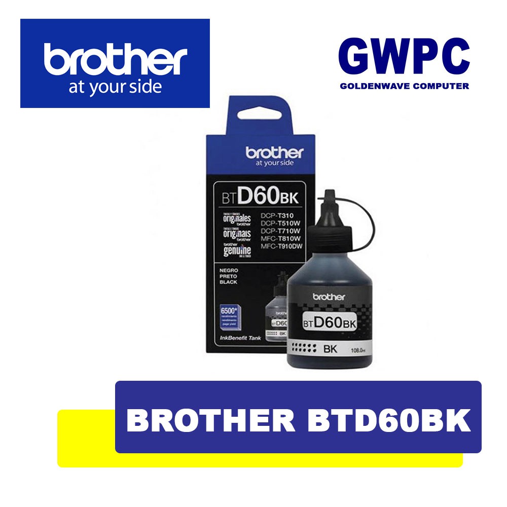 Brother BTD60Bk BT5000 BT6000 Genuine Ink Bottle BT6000bk BTD60 BT60BK ...
