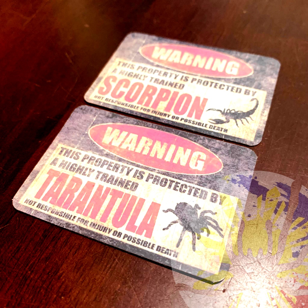 Funny Warning Sticker x5 | Tarantula & Scorpion Warning Sign | Shopee ...